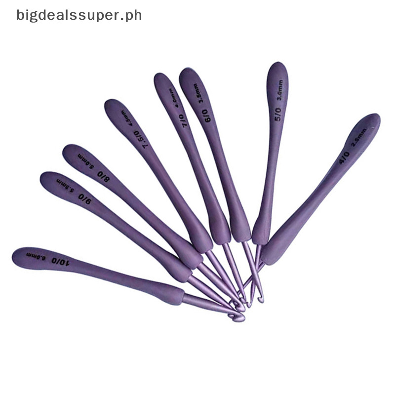 Pro 8Pcs/Set 2.5-6.0mm Purple Crochet Hooks Set Craft Weaving Knitg ...