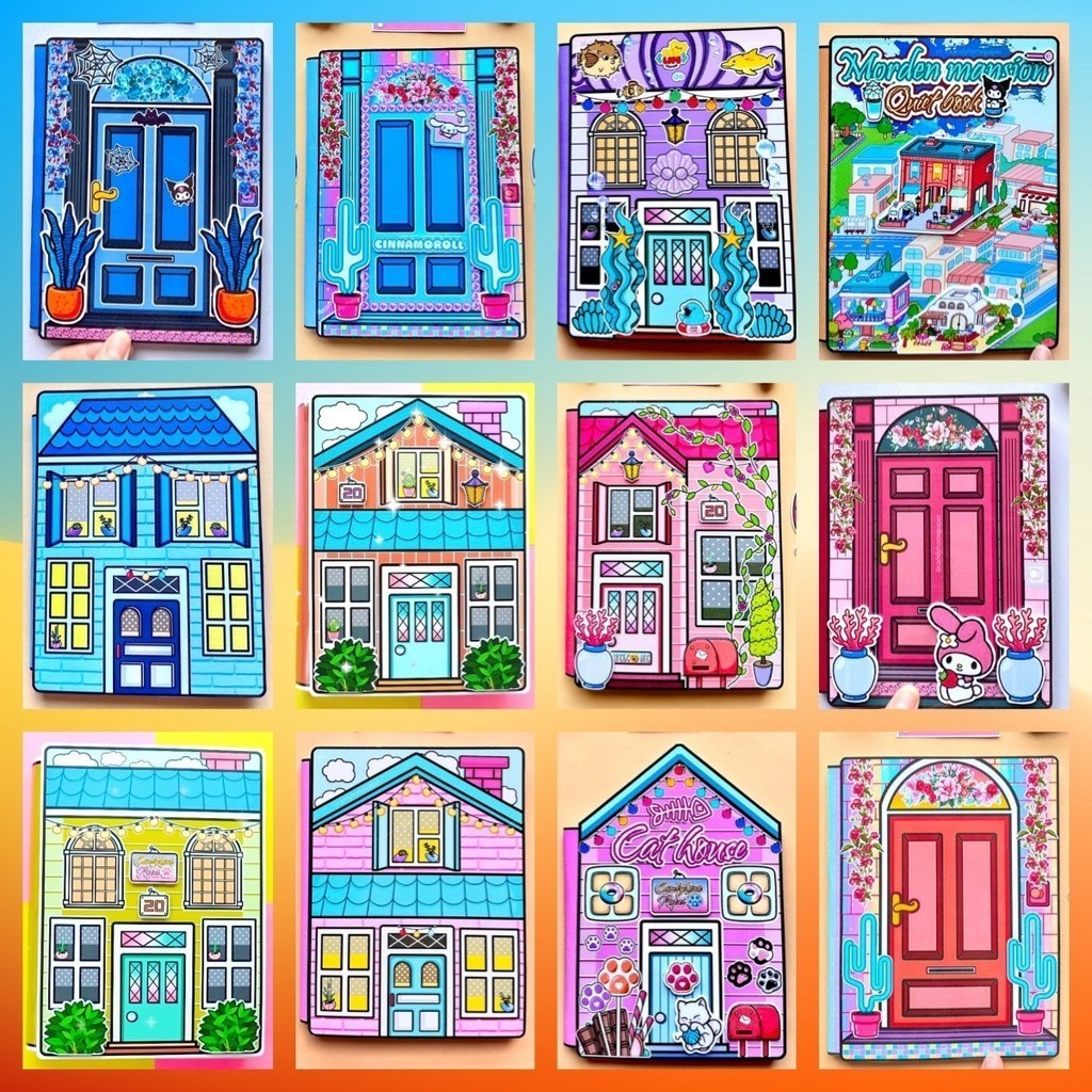 Toca boca DIY Quiet Paper Book Set For Doll House Paper Doll House t2 ...