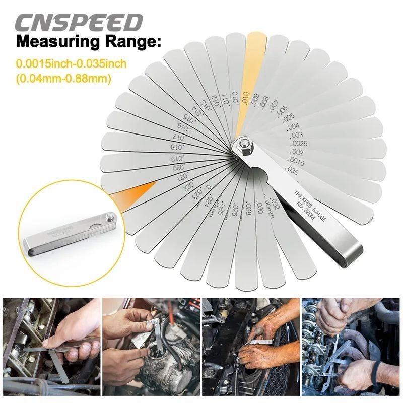 32PCS Stainless Steel Foldable Feeler Gauge 0.04mm-0.88mm Metric High Accuracy Gap Measuring ...