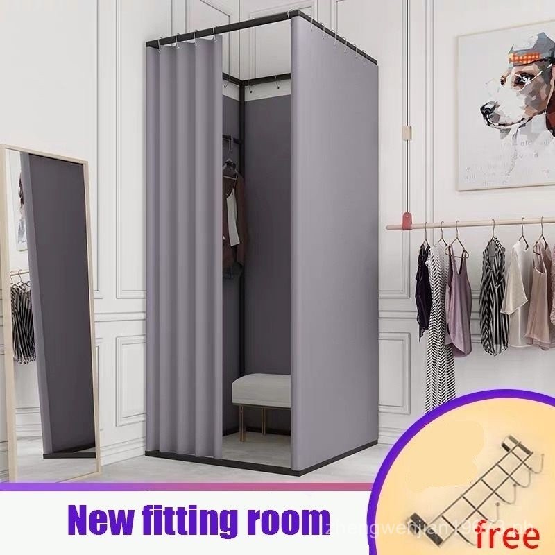 ++Simple fitting room curtain portable changing room movable fitting ...