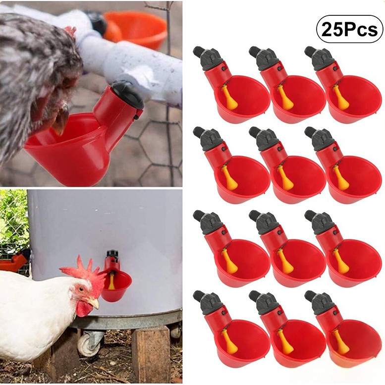 25 Pcs Automatic poultry chicken water drinker cup poultry equipment ...