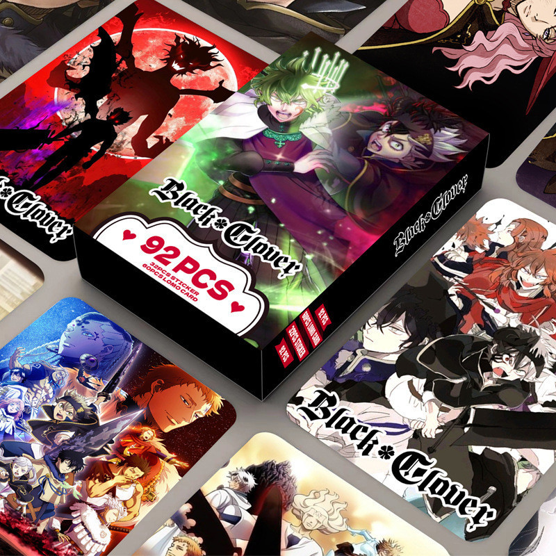 92pcs Anime Manhwa Manga Lomo Cards Tokyo Ghoul Black Clover Cartoon ...