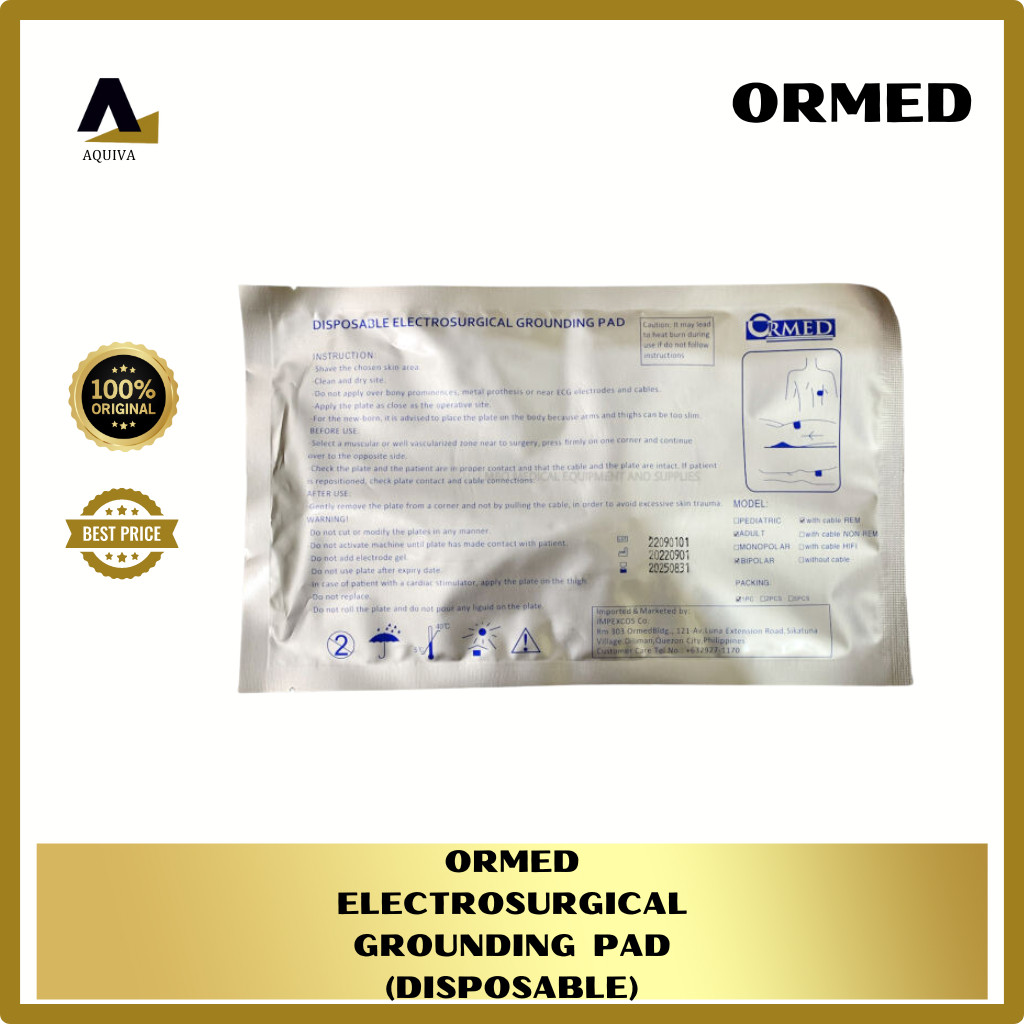 ORMED Disposable Electrosurgical Grounding Pad/ Cautery Pad(Adult ...