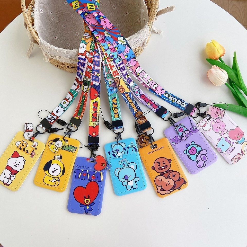 KPOP BTS BT21 Work Card ID Card Holder Phone Strap Holder | Shopee ...