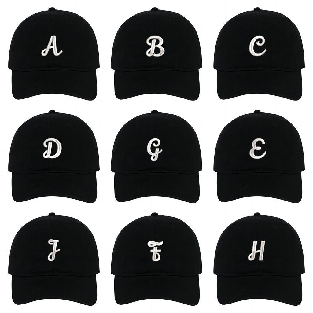 26 English letters Baseball Caps A-Z Embroidery Cotton Unisex ...