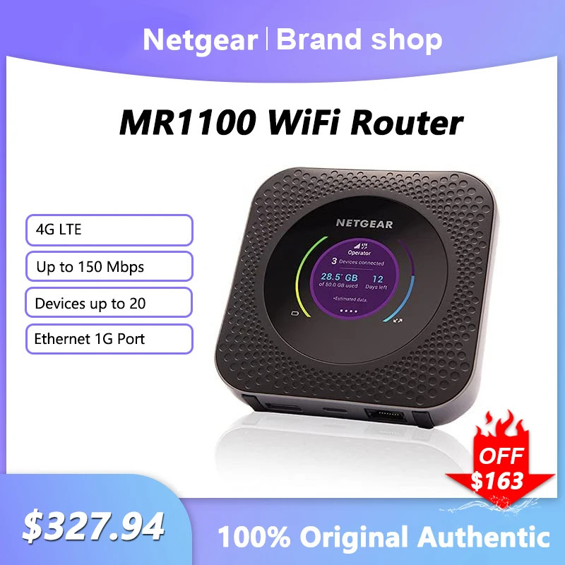 Unlocked Netgear Nighthawk MR1100 WiFi Router 4G LTE Download Speeds Of ...