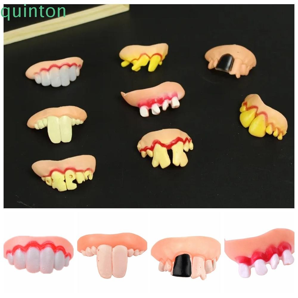 QUINTON Funny Dentures, Denture Gags 10 Style Fake Denture Teeth, False ...