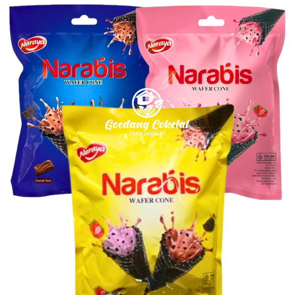 Narabis Wafer Ice Cone Cream Chocolate Strawberry Packaging 220g ...