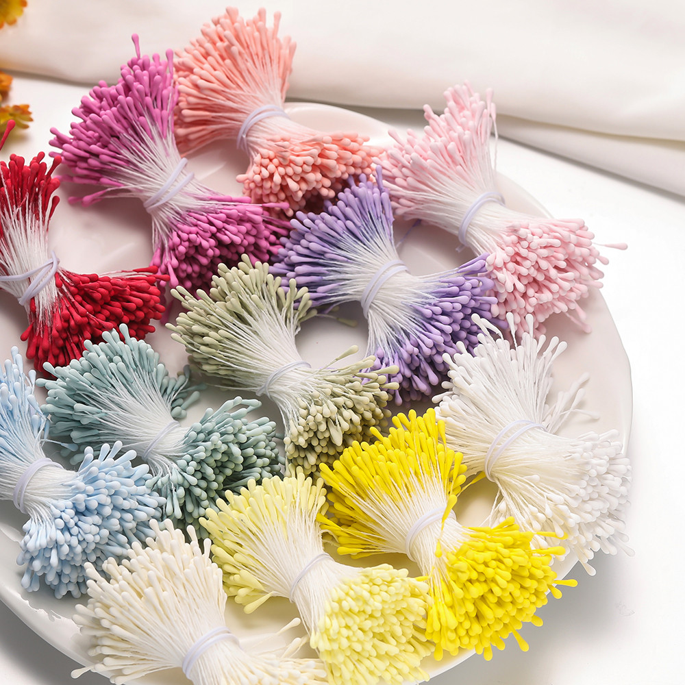 400pcs/bundle Artificial Flower Stamens DIY Bouquet Decoration Double ...