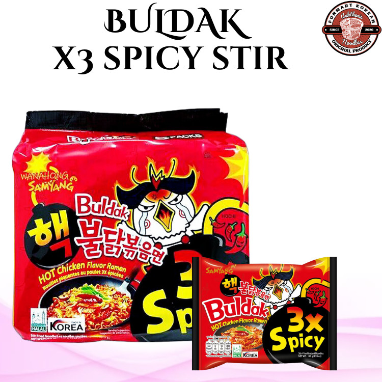 Korean Ramen Buldak Samyang X3 Spicy Instants Noodles Halal | Shopee ...
