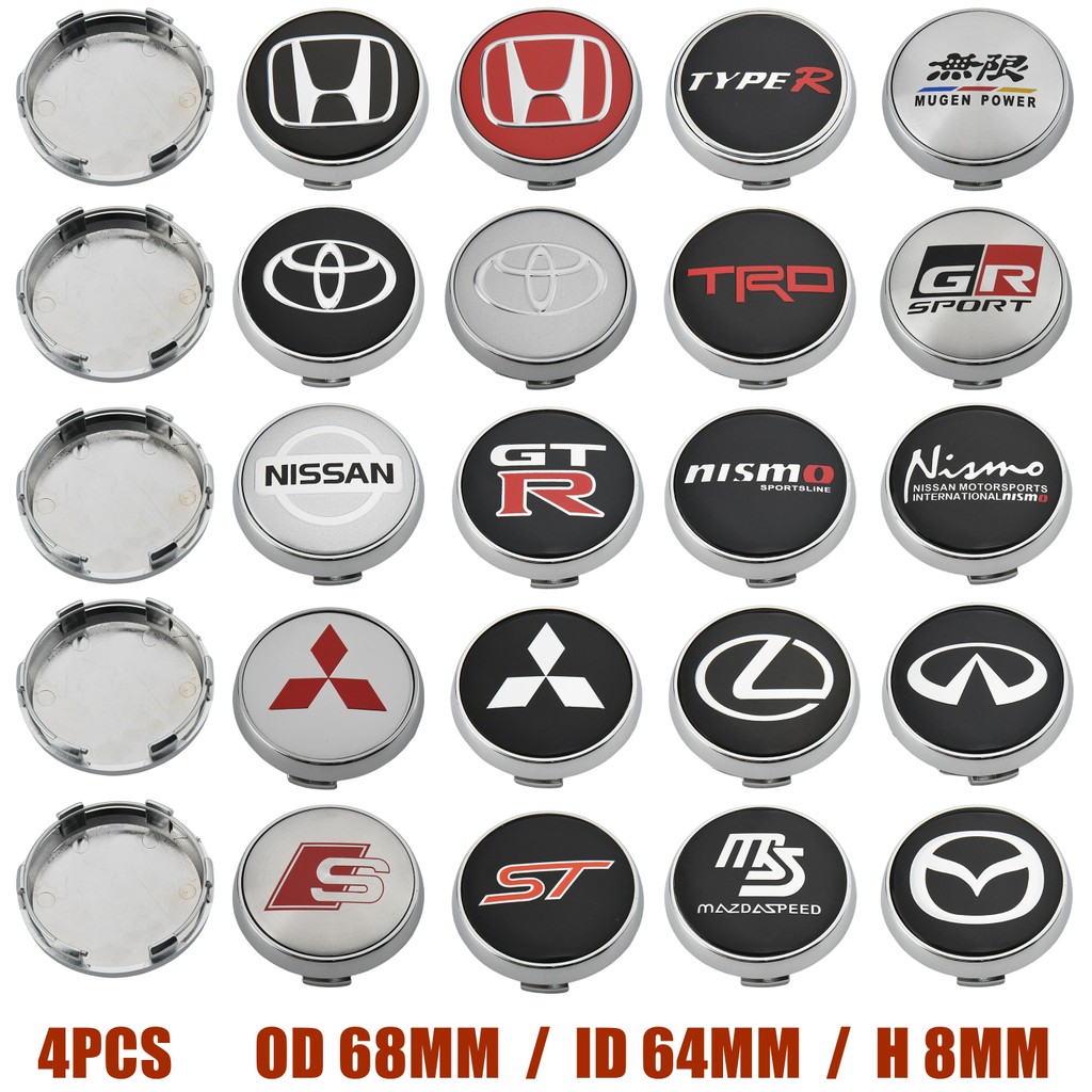 Japan Racing 68mm Rim Cap MUGEN TRD GR GTR NISMO MS Emblem Wheel Cover ...