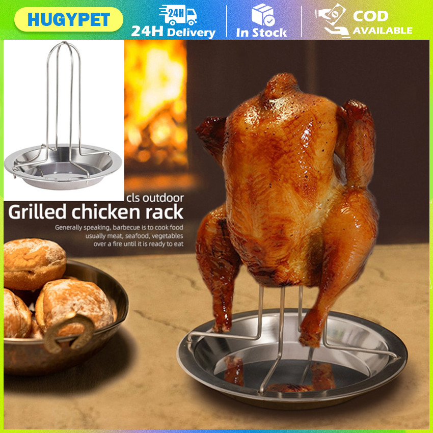 Roasting Grill Stand Chicken Roaster Rack Kitchen Outdoor BBQ Tools Non ...