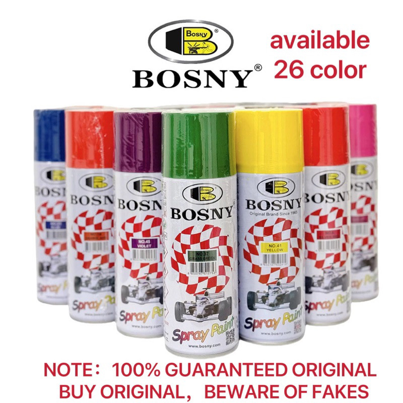 Bosny 100% ORIGINAL Acrylic Spray Paint Solid Color | Shopee Philippines