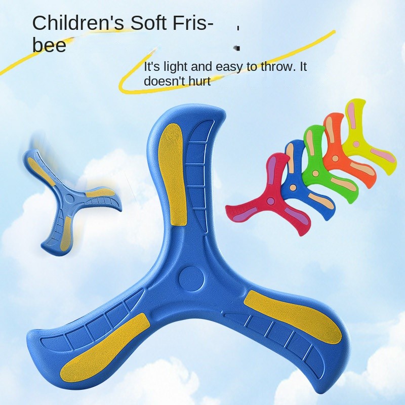 Three-leaf boomerang parent-child outdoor game soft frisbee toy can ...