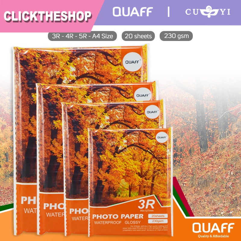 [1 PACK] Quaff Tree Type Glossy Photo Paper A4 5r 4r 3r Size 180gsm ...