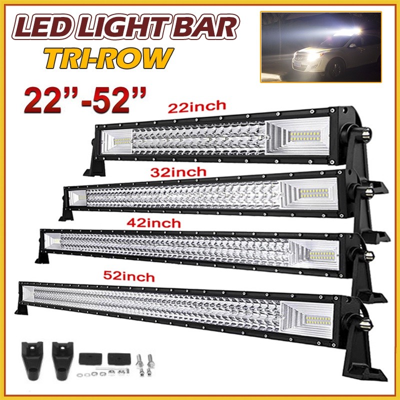 5 rows 22" 32" 42" 52" curved LED strip lights; Off-road LED light bar ...