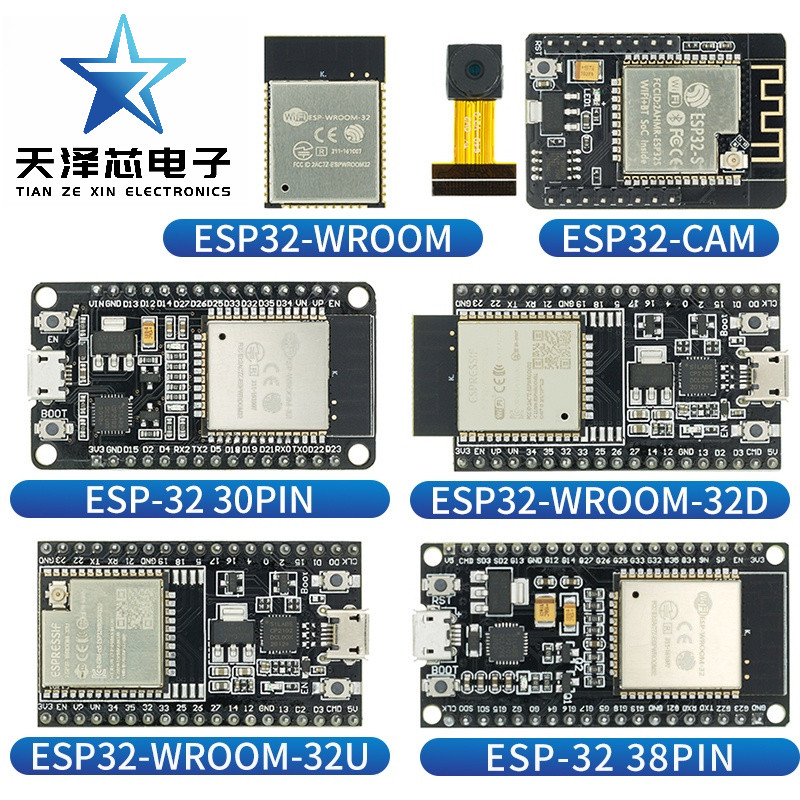 ESP-32S ESP-WROOM-32 ESP32 ESP-32 Bluetooth and WIFI Dual Core CPU with Low Power Consumption ...