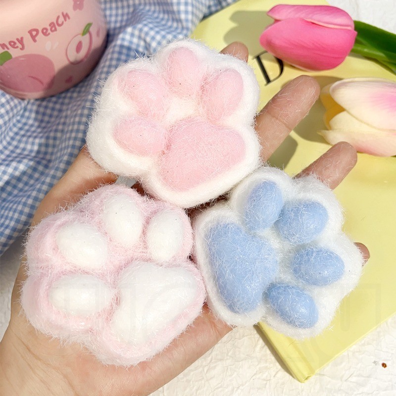 Cute Plush Cat Paw Squeeze Toy - Cat Paw TPR Slow Rebound Toy - Mini ...