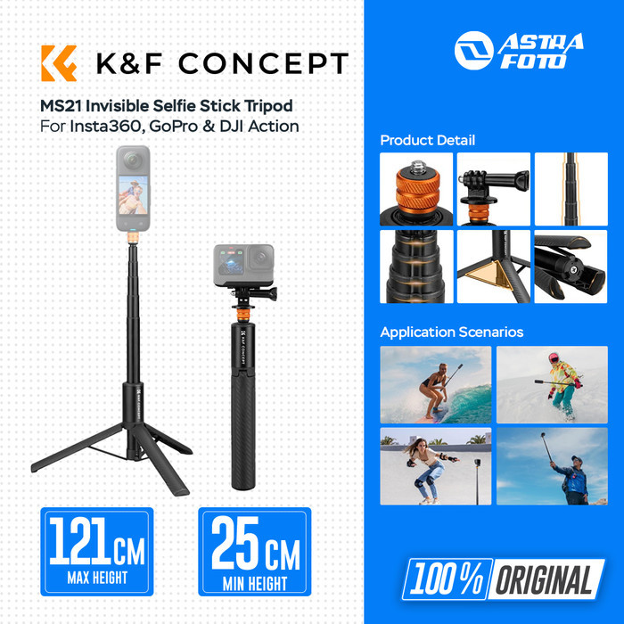 Knf Concept MS21 Invisible Selfie Stick Tripod For Insta360 X3 X4 ...