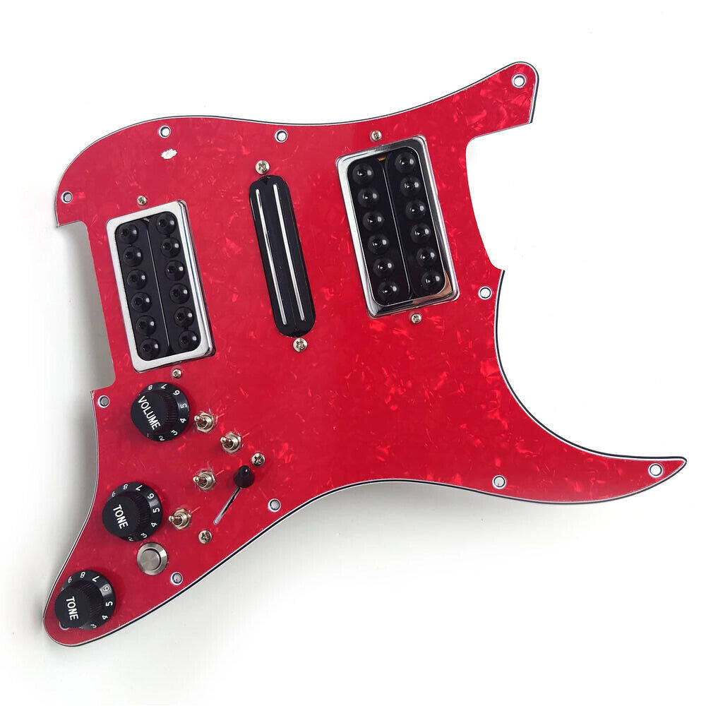 Prewired Loaded Guitar Stratocaster Pickguard Humbucker Pickups Coil ...