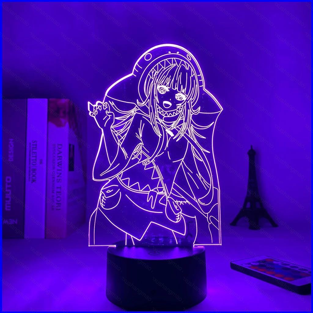 HQ3 Hololive Gawr Gura 3D Night Lights Desk Lamp LED Lighting Anime 7 ...