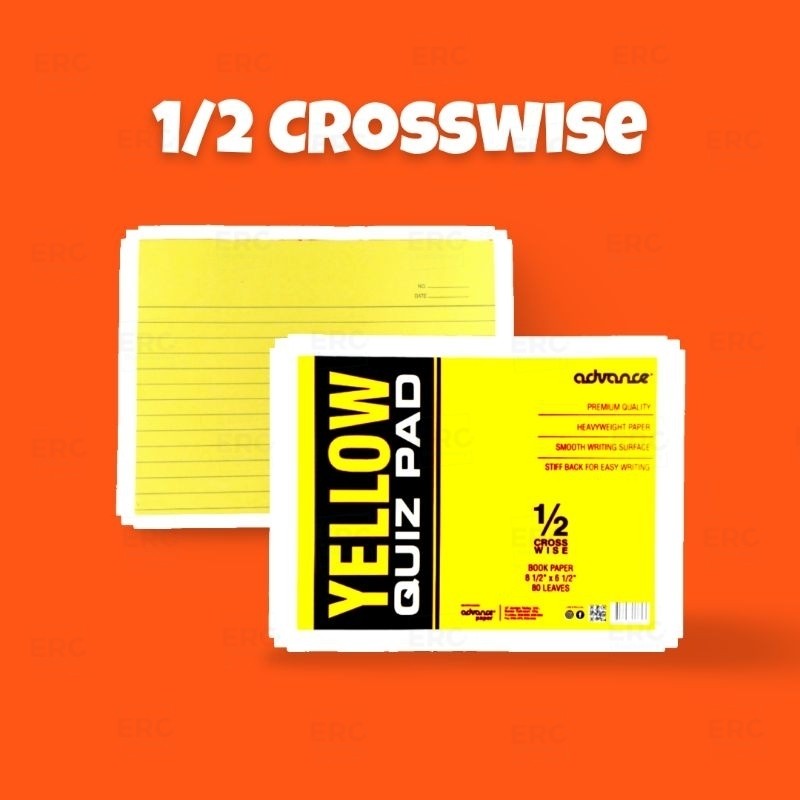 [1/2 Crosswise] Advance Yellow Pad 80 Leaves Smooth Writing Surface ...