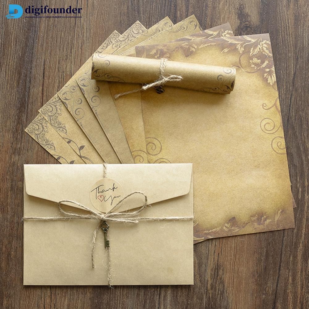 【DGF】 Vintage Kraft Envelope Letter Paper Set Valentine's Day Love ...