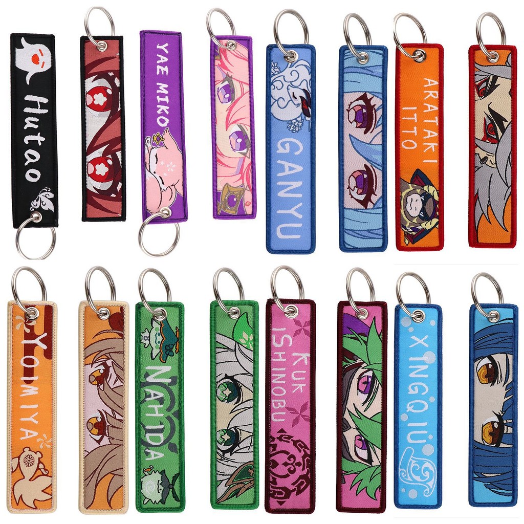 Genshin Impact woven label keychain car keychain decoration | Shopee ...