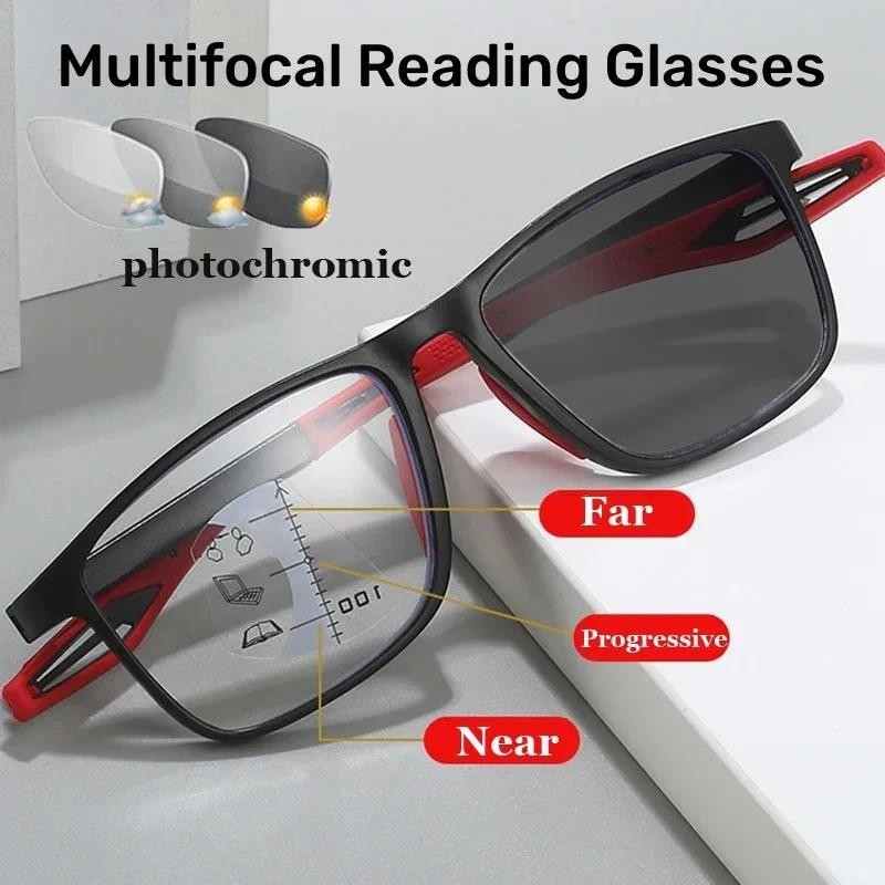 Smart Photochromic Presbyopia Glasses TR90 Sports Progressive ...