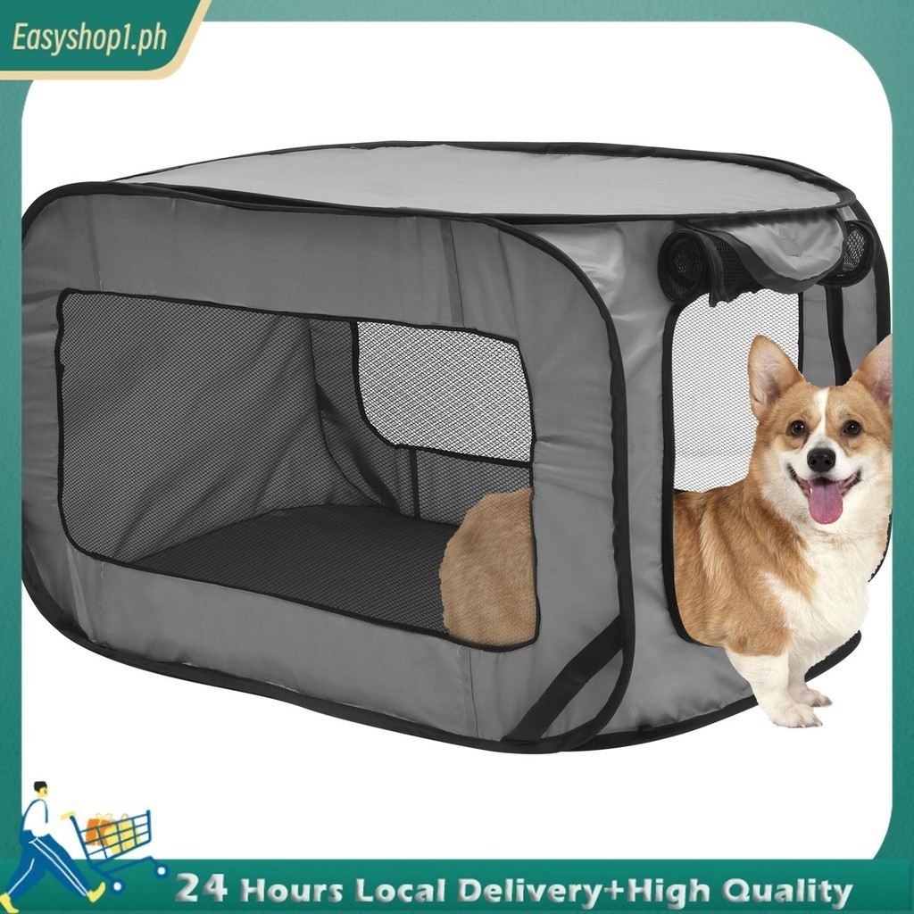 Dog Travel Crate Foldable Pop Up Dog Crate with Storage Bag 36.6×20.5× ...