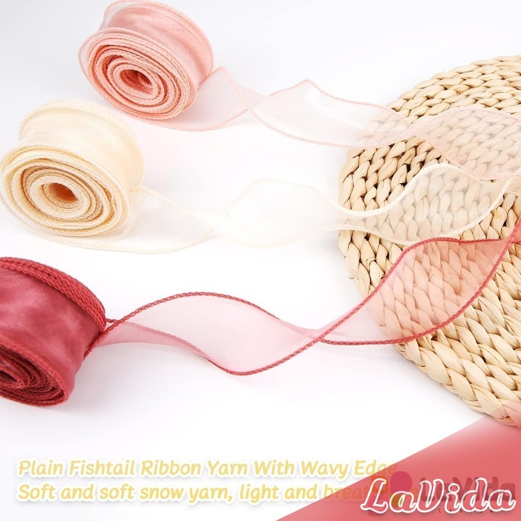 4cm*10m Plain Fishtail Ribbon Yarn With Wavy Edge Wrap Bouquet Gift ...