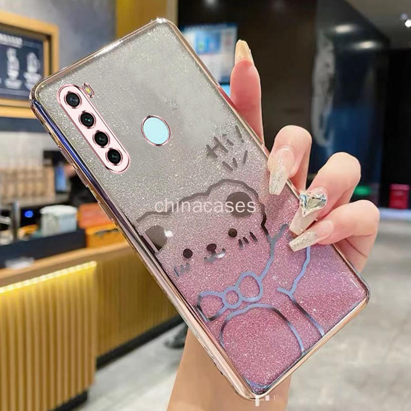 Casing Redmi Note 8 Redmi Note 8 Pro Bow Gradient Sparkling Pink Cute ...