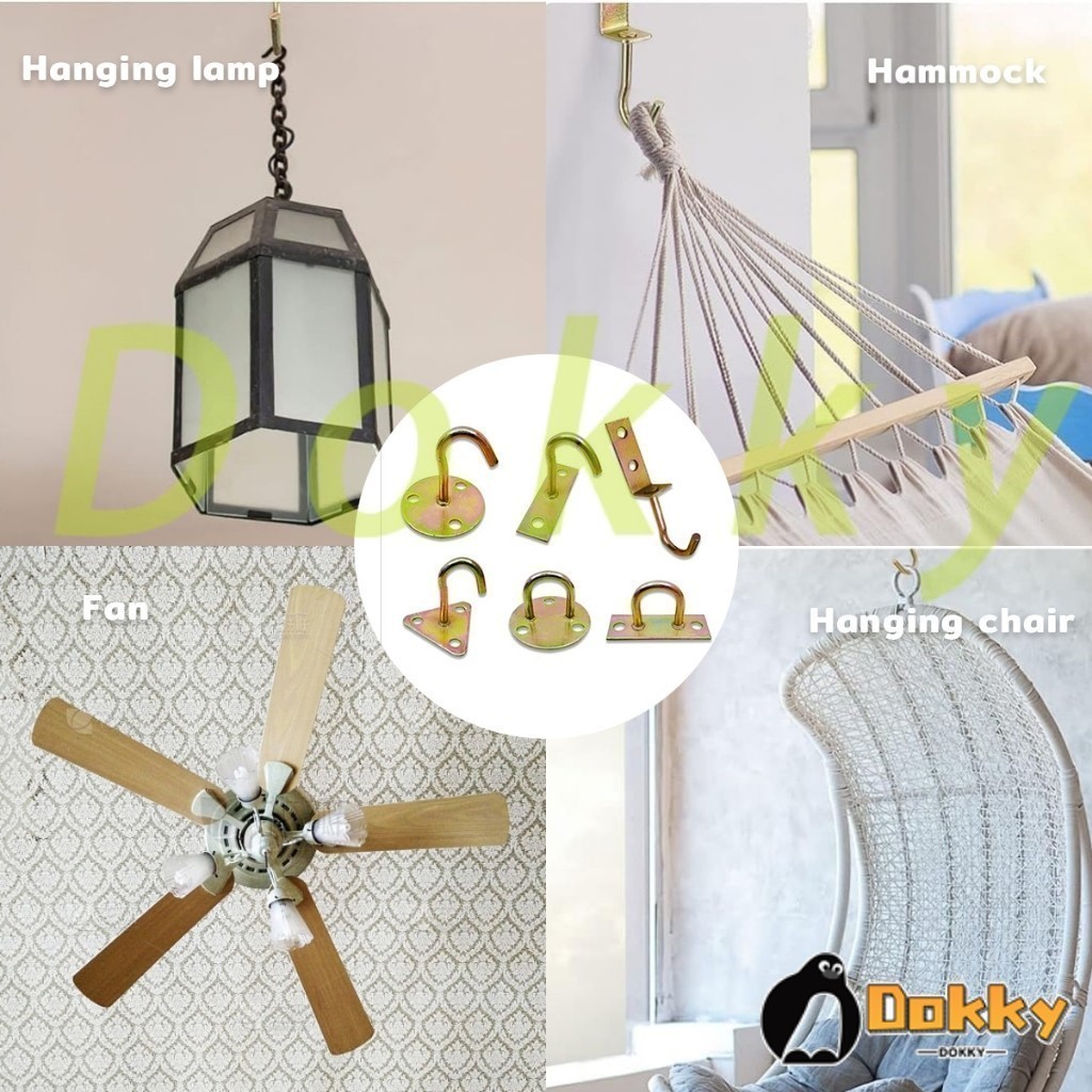 Dokky Metal Hooks Tool Fan Ceiling Wall Mounting Ceiling Hooks Wall ...