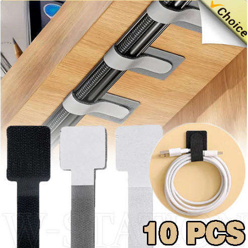 10Pc Cable Organizer - Data Cable Sorting Zip Ties - Self Adhesive Back ...