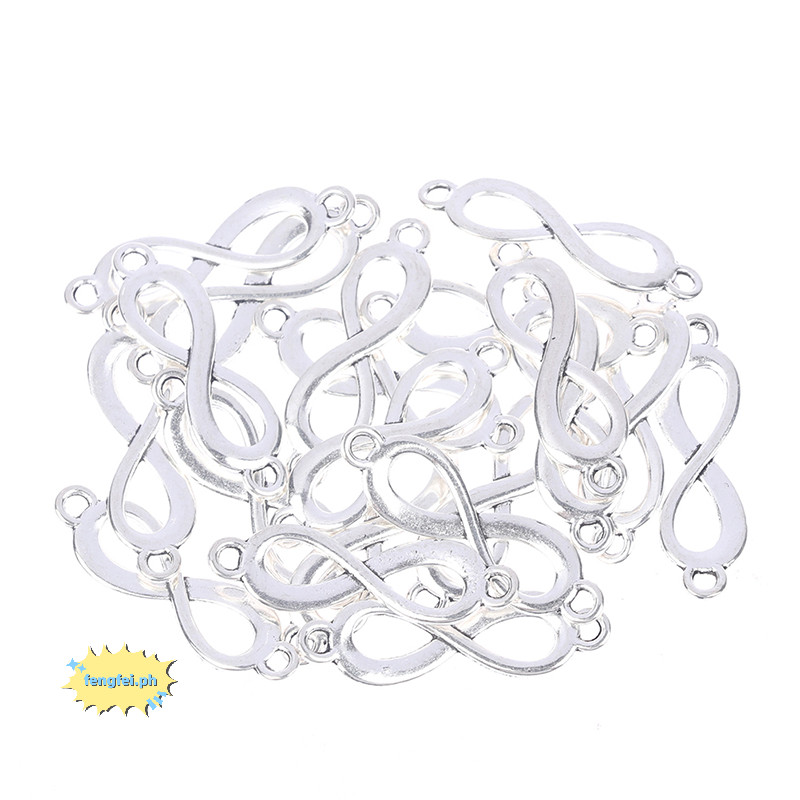 Fengfei 20PCS Ch Link Infinity Symbol Connection Silver Color Pendants ...