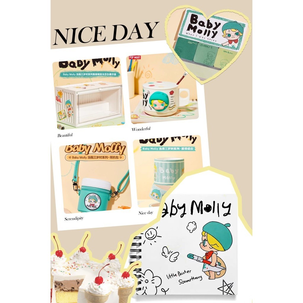 [Ready Stock] POPMART BABY MOLLY When I Age Three Series Merchandise ...