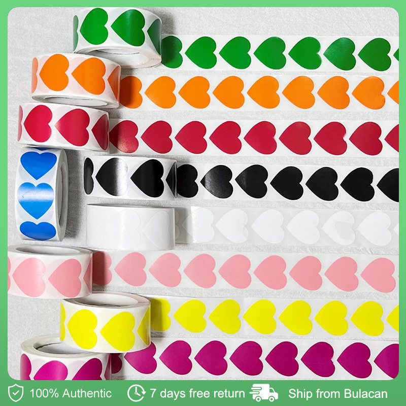 500Pc/Roll Love Heart Clipbook Stickers Seal Labels Stationery Sticker ...