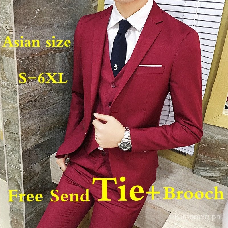Mario Men's suits three-piece sets Business formal attire Wedding groom ...