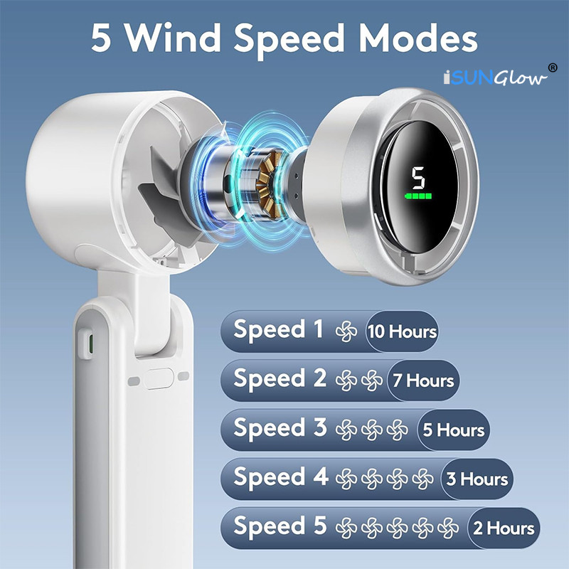 High Speed 13550RPM Mini Turbo Fan Foldable Rechargeable Handheld ...