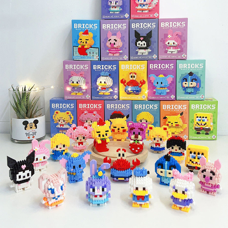 Block Diy Stacking Building Blocks Mini Cartoon Bricks Diy Toys Blocks Nano Block Cartoon Model ...
