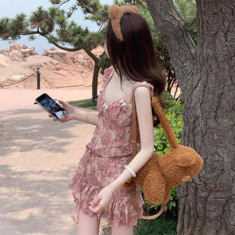 Sweet Hot Girl 2024 Suit Chic Beautiful French Floral Small Flying