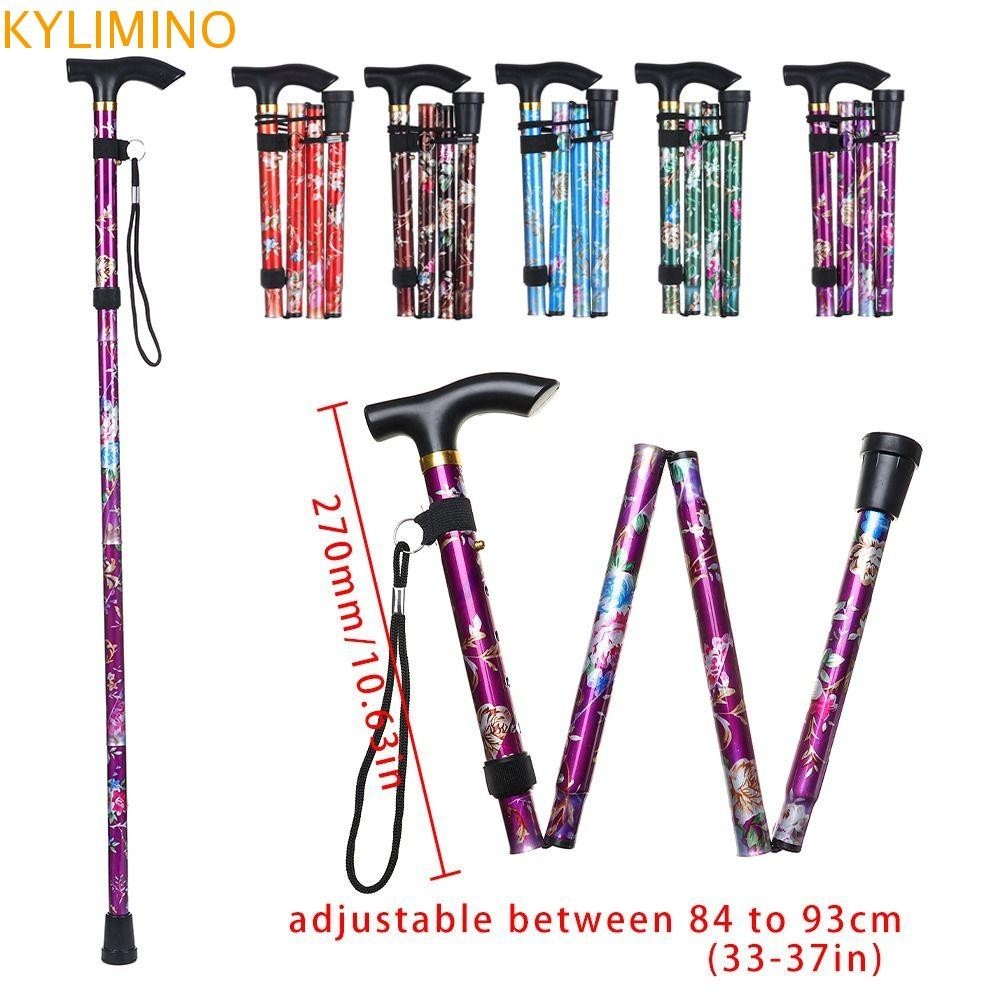 KYLIMINO Foldable Alpenstocks Aluminium Alloy Collapsible Cane Outdoor ...