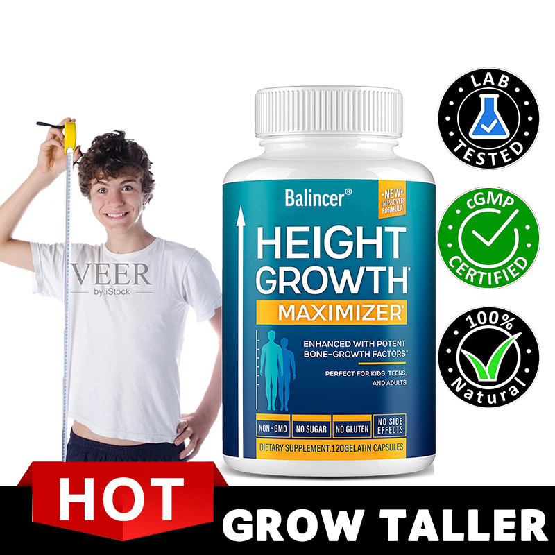 Vitamin D with Vitamin C, Zinc, Calcium, Height-Boosting Supplement Supports bone health and ...