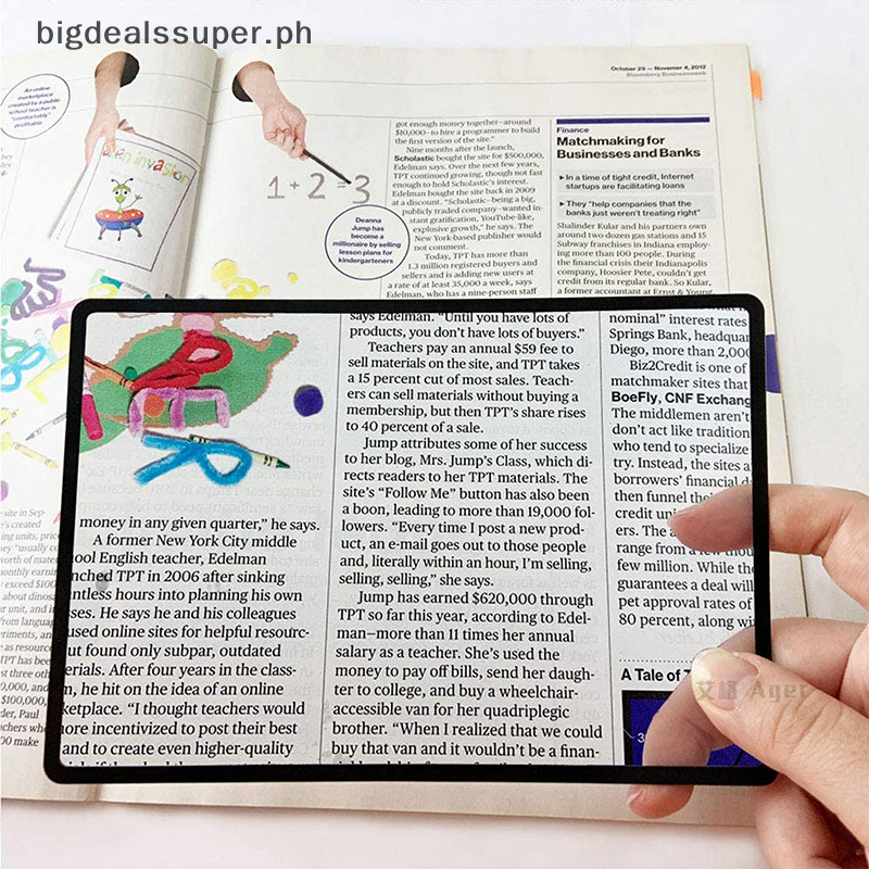 Pro A5 Full Page Large Magnifier Page Glass Reading Aid Lens Magnifying ...