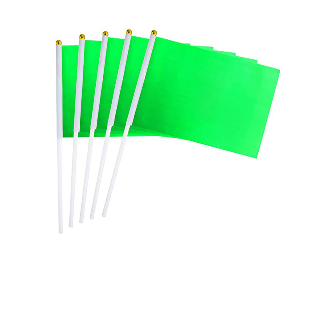 20pcs Color Solid Flag Mini Hand Held Flag Solid White Blank Flags On ...