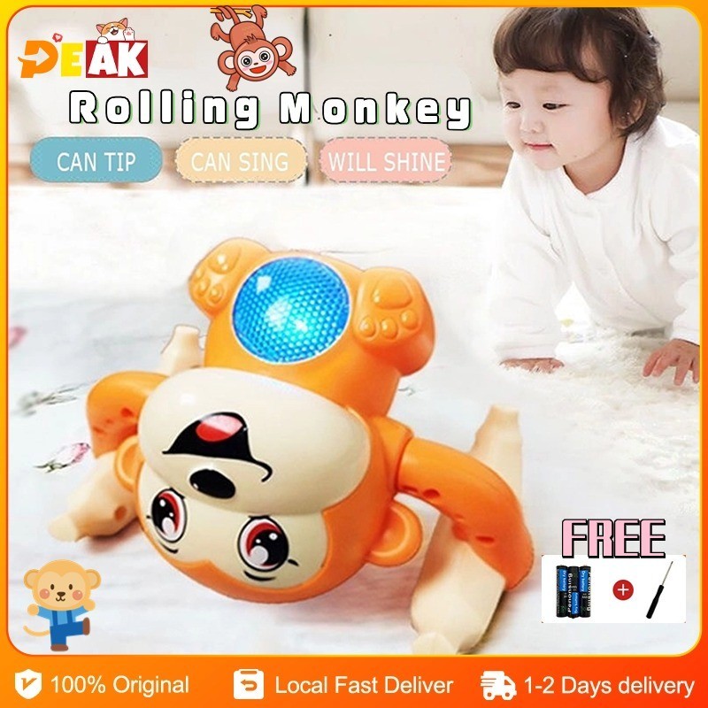 Children Electric Monkey Musical Tumbling Voice Control Toy Baby ...