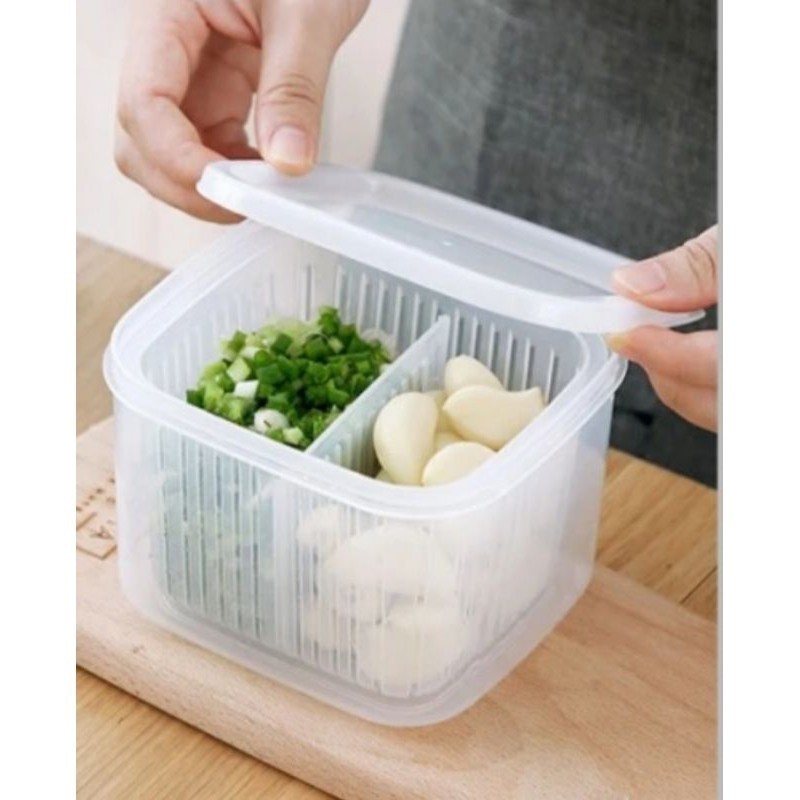 Jk 2-Section Jar Strainer Box with Lid | Kitchen Spice Storage Box ...