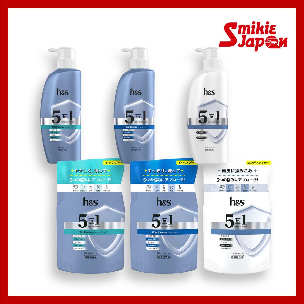 H&S 5in1 Cool Cleanse/Moisture Shampoo/Conditioner Pump & refills | Shopee Philippines