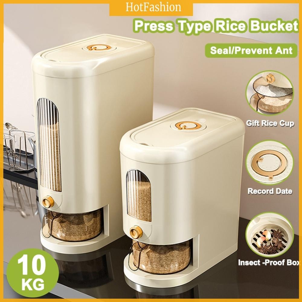 【Local Delivery】5/10KG Automatic Rice Dispenser Keep Dry Fresh Sealed ...