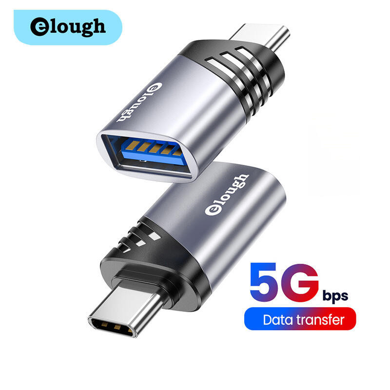 Elough USB To Type C Adapter OTG To USB C Male To USB3.0 Female ...